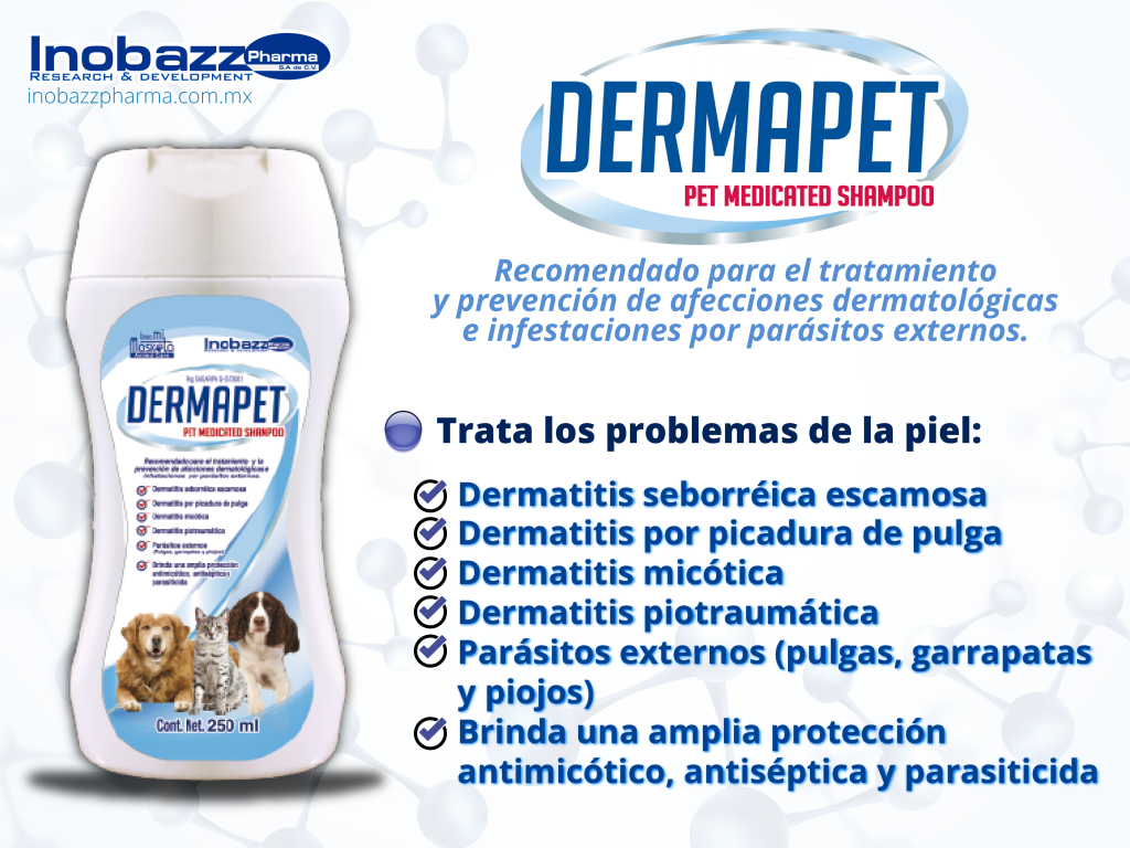 Dermapet Shampoo para el Cuidado de la Piel de Mascotas 250 ml ...